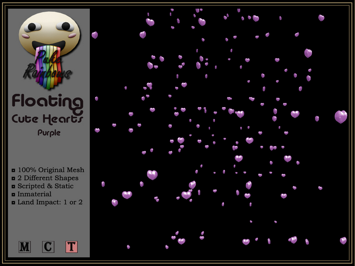 Second Life Marketplace - [PR] Floating Cute Hearts - Purple (Boxed)